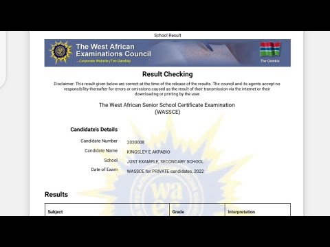 FAKE WAEC RESULT PRINTING USING PHONE (THE GAMBIAN) - YouTube