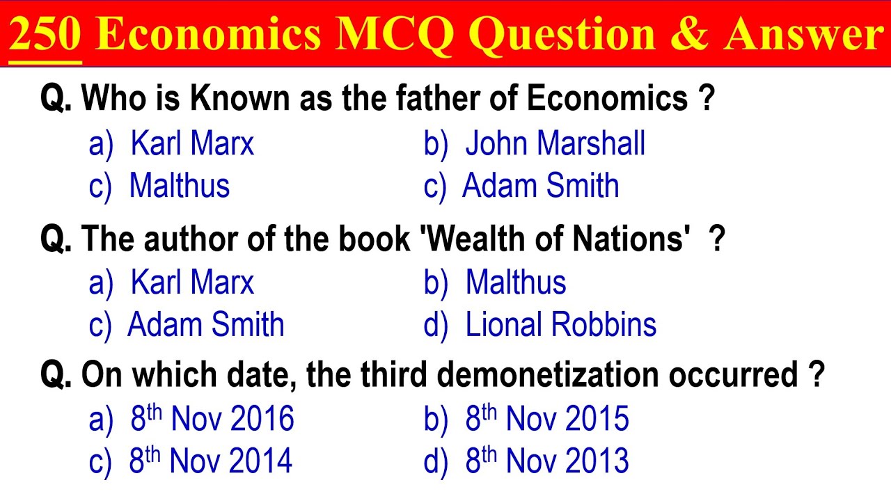 Part -5| Economics mcqs for all competitive exams - YouTube