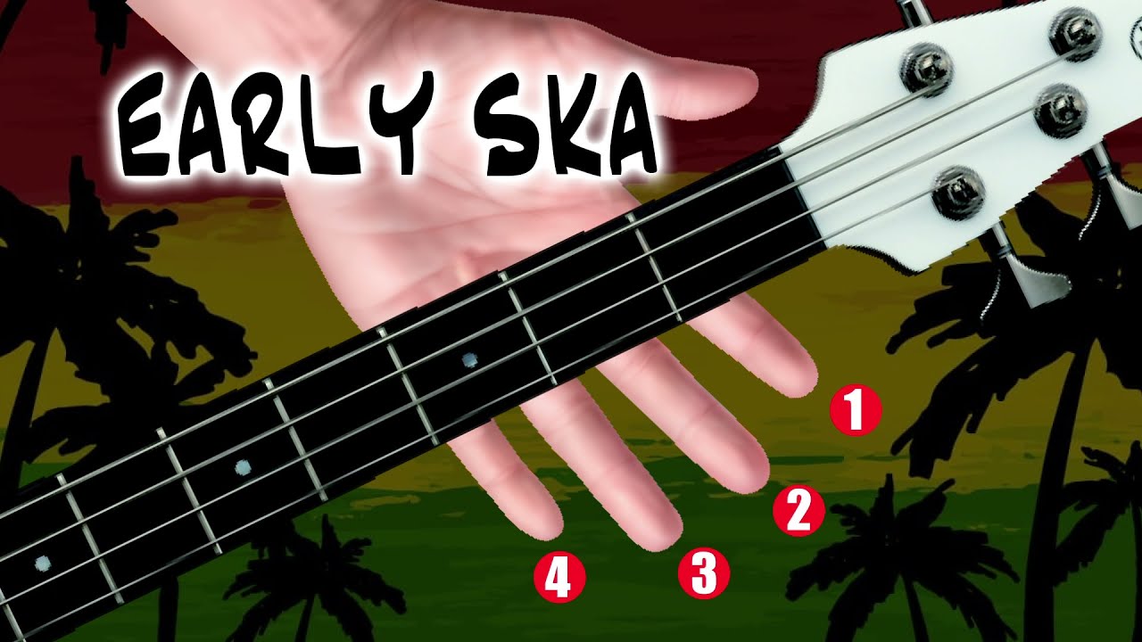 REGGAE BASS GUITAR #01 - EARLY SKA BASS LINE using WALKING BASS in the ...