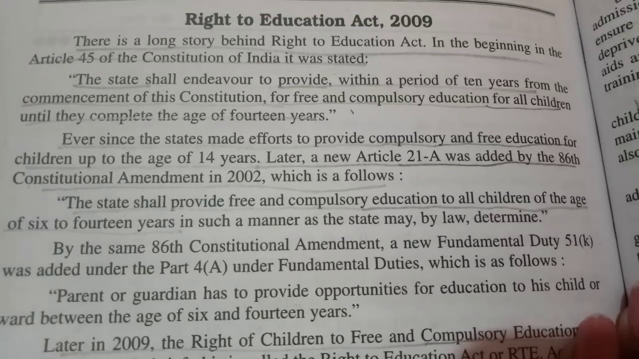 Notes on Rights to Education Act 2009|Introduction and Main Factors of ...