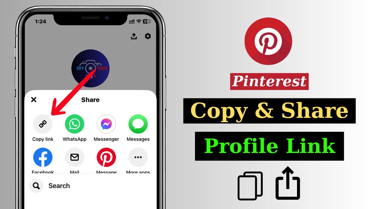 How To Copy & Share Pinterest profile link | Find Your profile link on ...