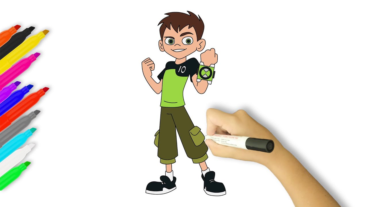 How to Draw Ben Tennyson | Ben 10 - YouTube