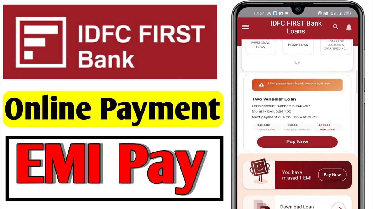 IDFC First Bank Online EMI Pay - YouTube