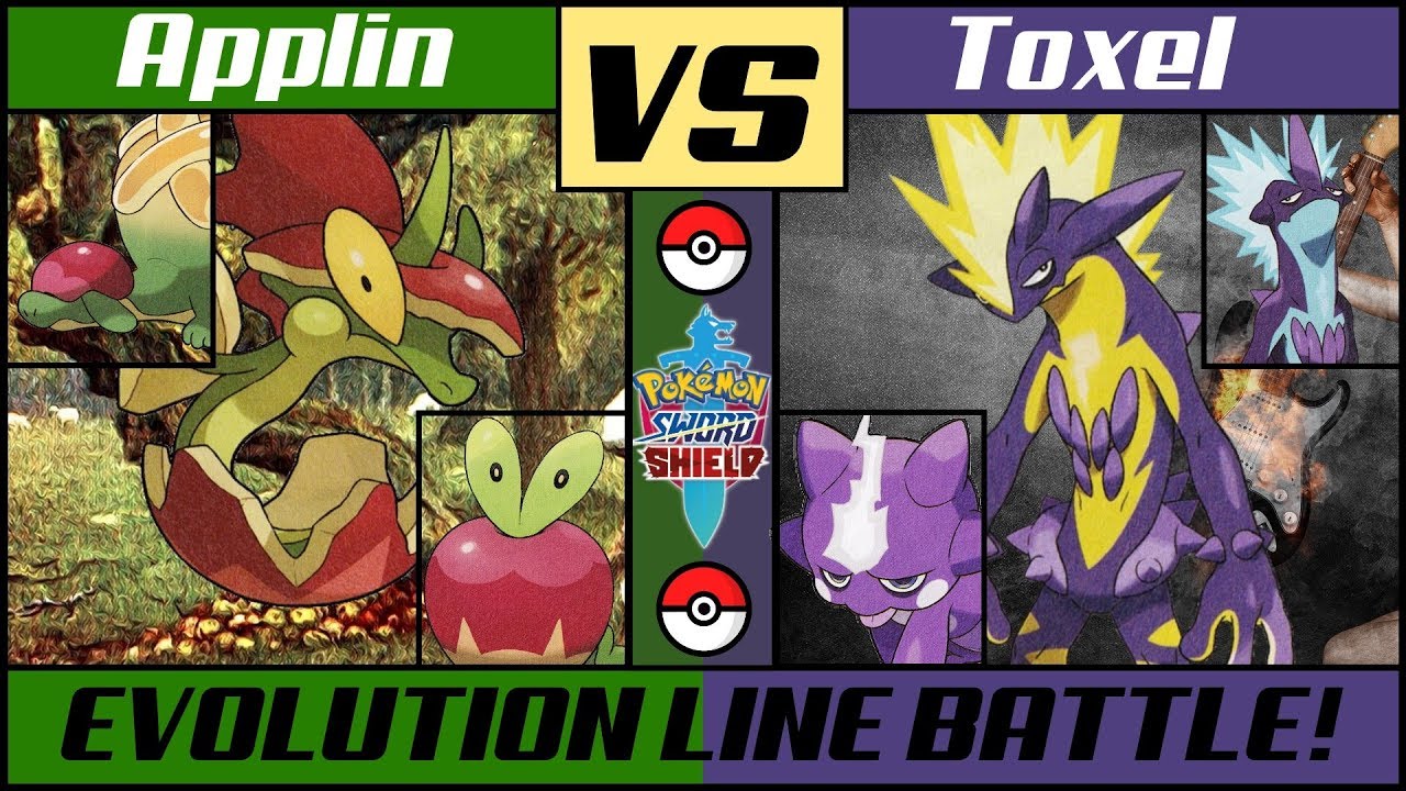 APPLIN vs TOXEL (Pokémon Sword/Shield) -- Split Evolution Line Battle ...