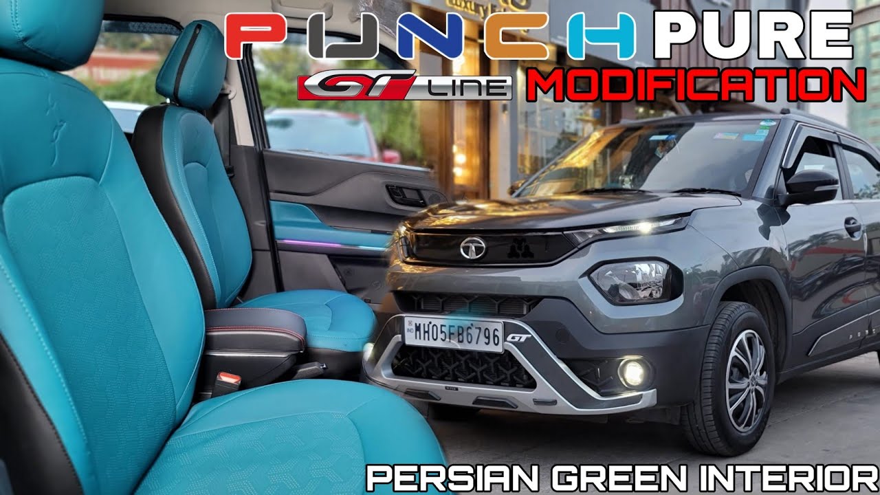 TATA PUNCH PURE DAYTONA GREY MODIFIED TO GT LINE WITH PERSIAN GREEN ...