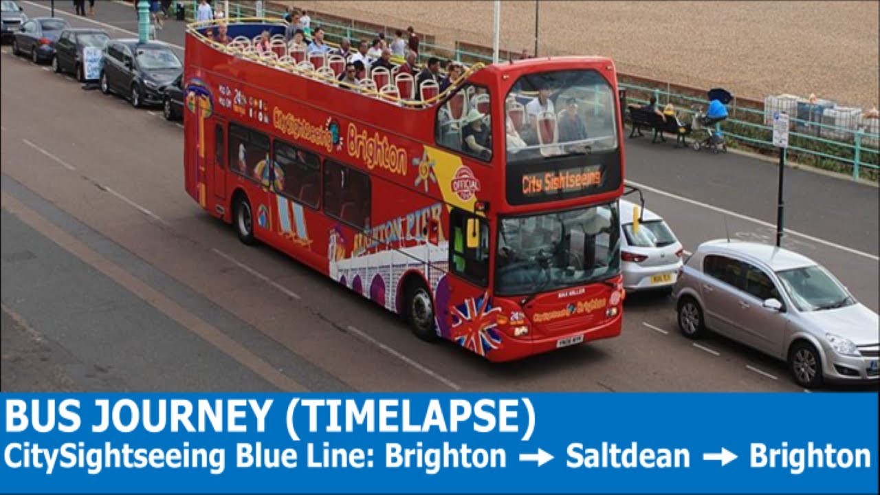 🇬🇧 BUS JOURNEY (TIMELAPSE) | CitySightseeing Brighton Blue Line ...