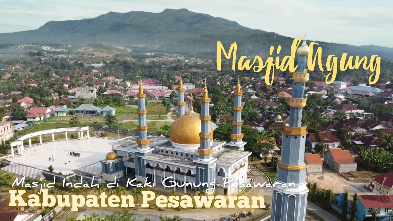 masjid terbesar di kabupaten Pesawaran, Lampung - YouTube