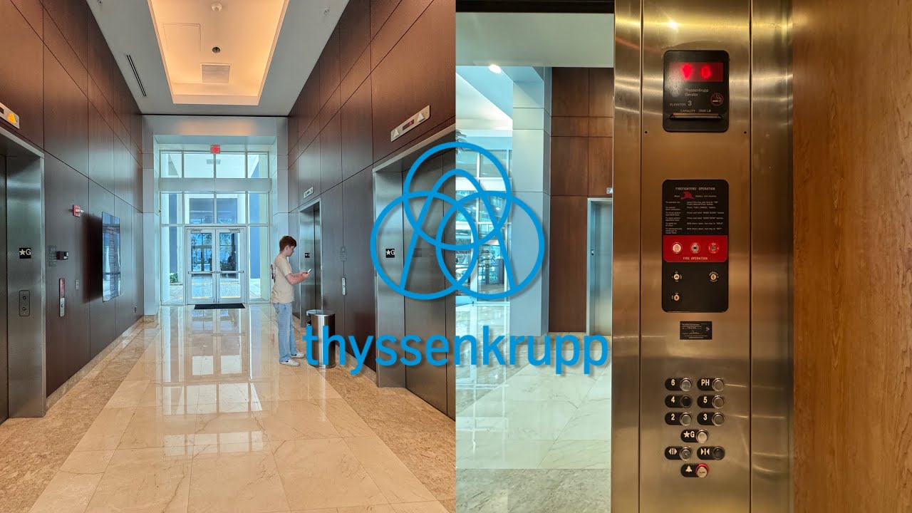 ThyssenKrupp Traction Elevators, Century Tower, Doral, FL - YouTube