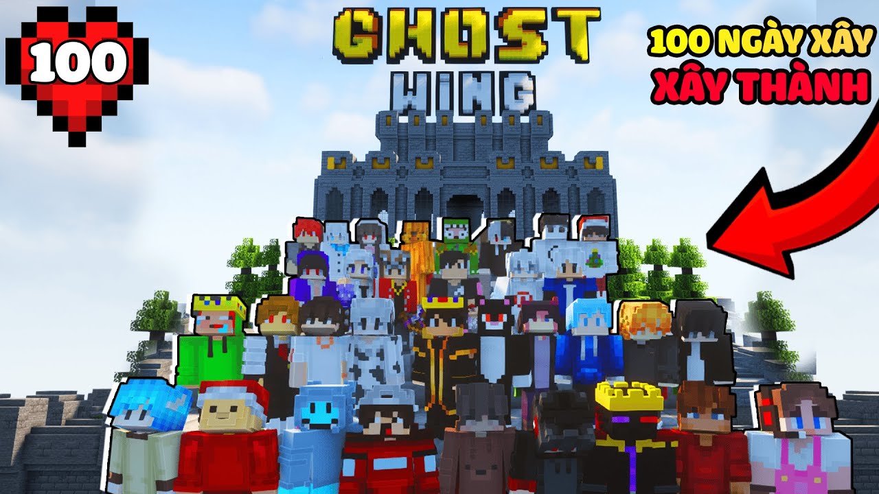 100 NGÀY XÂY THÀNH GHOST WING HÀNH TRÌNH KẾT THÚC CỦA SERVER SMP*SMP ...