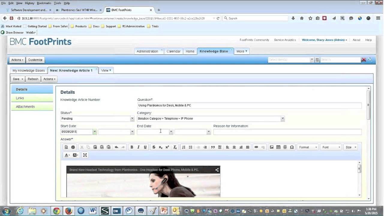 How BMC FootPrints Does Knowledge Management PART 1 - YouTube