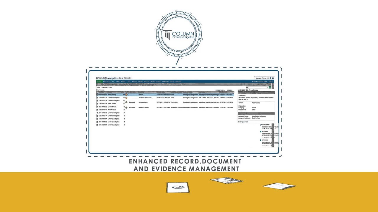 Improved Investigation Management with Column Case Investigative - YouTube