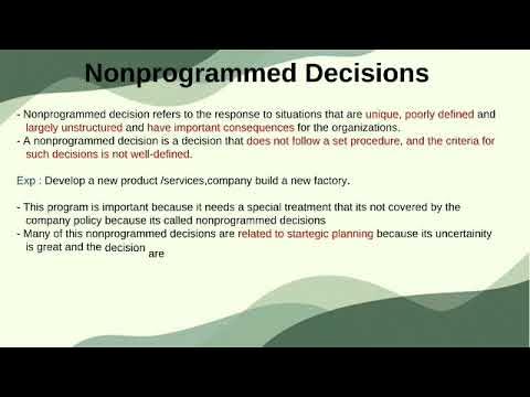 Principles Of Management : Programmed and Non-Programmed Decisions ...
