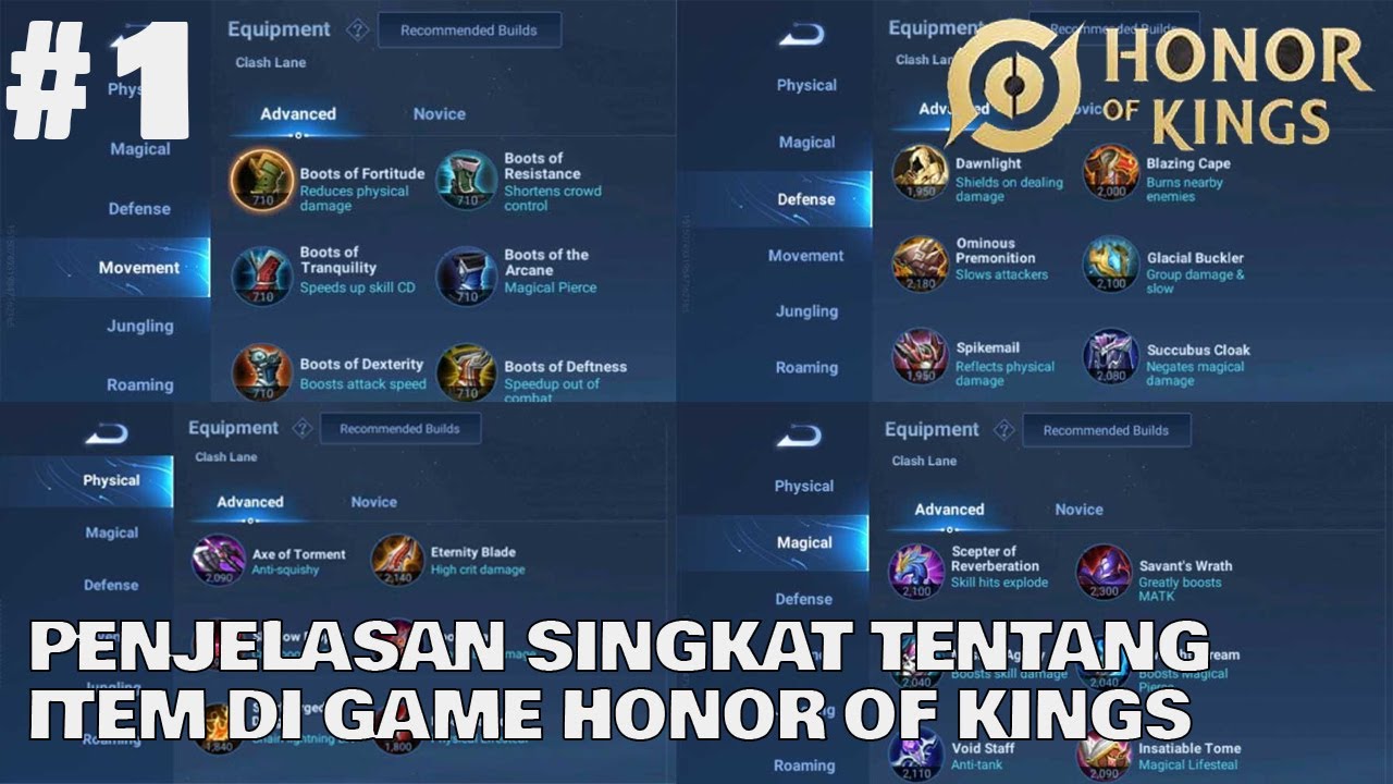 PENJELASAN SINGKAT TENTANG ITEM DI GAME HONOR OF KINGS PART 1!!! Honor ...