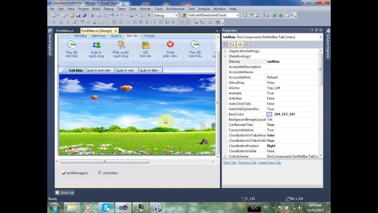 MF3-Giao dien dotnetbar part 2 - YouTube