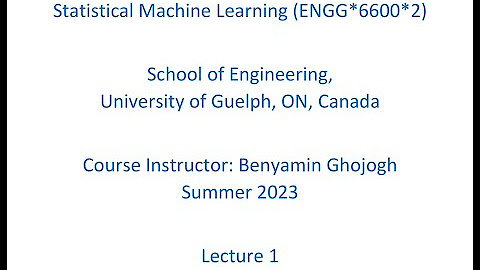 Statistical Machine Learning - S2023 - YouTube
