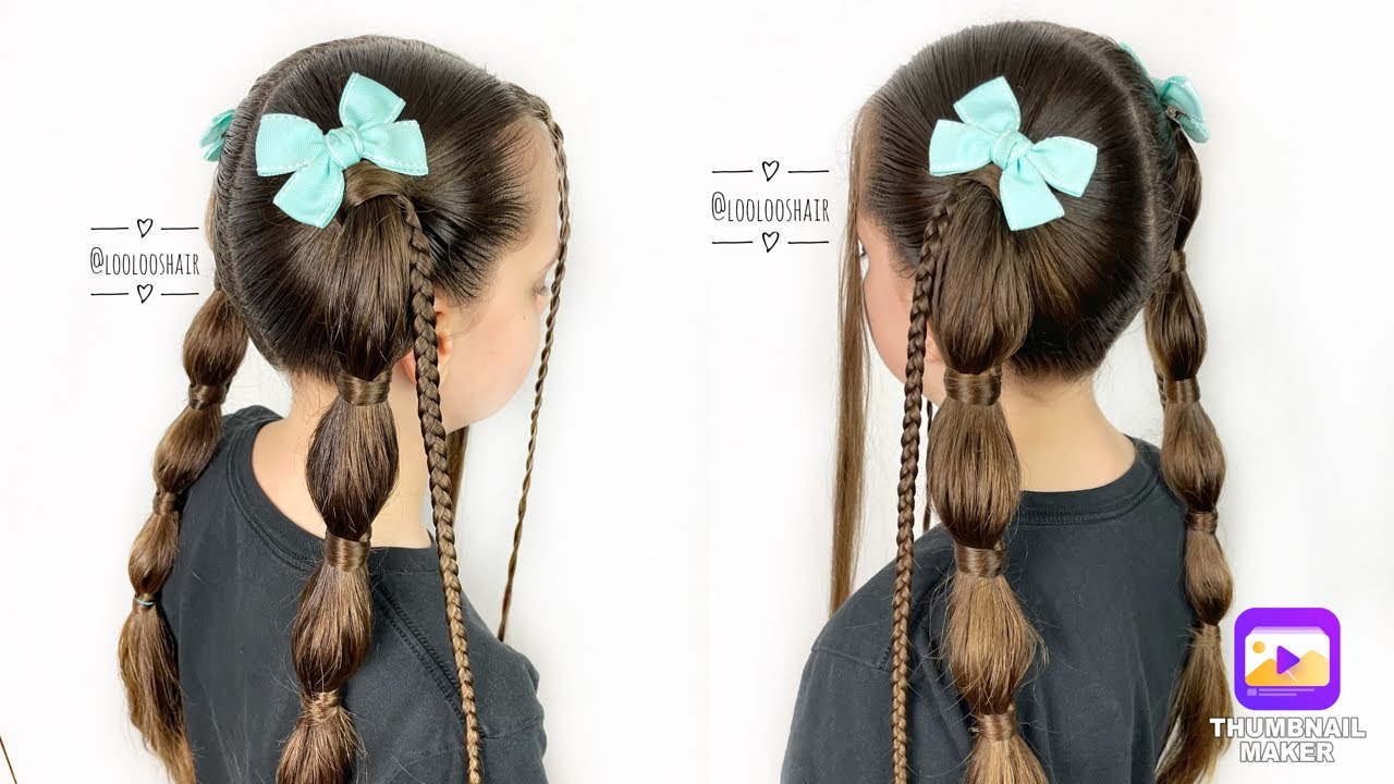 💕🐰Pigtail Bubble Braids Easy Cute Hairstyle🐰💕#pigtails #style #hair - YouTube