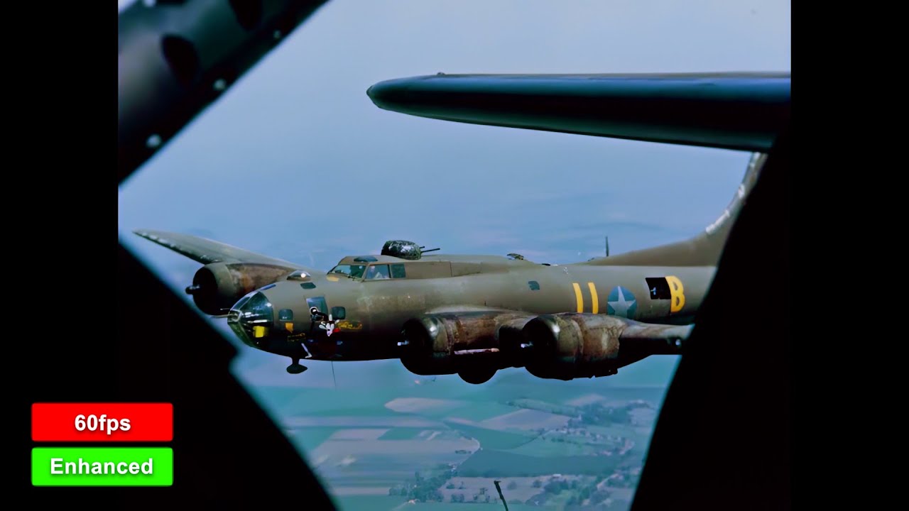 WW2 Enhanced Footage, B-17s Arrive in Europe | Documentary #ww2 # ...