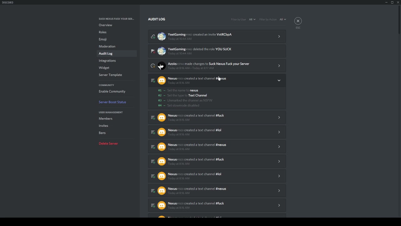 Anarchy discord server:Week 1 - YouTube