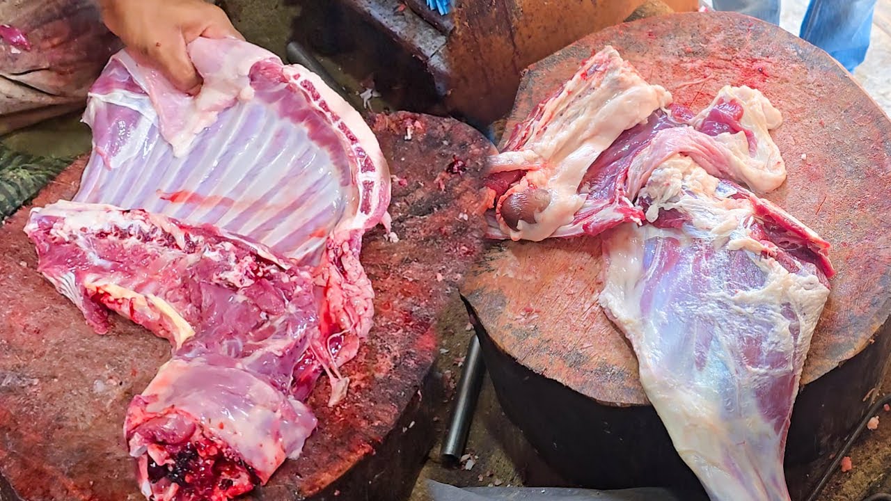 Goats Cutting Skills || Amazing Giant Goats Chest Cutting Live In ...