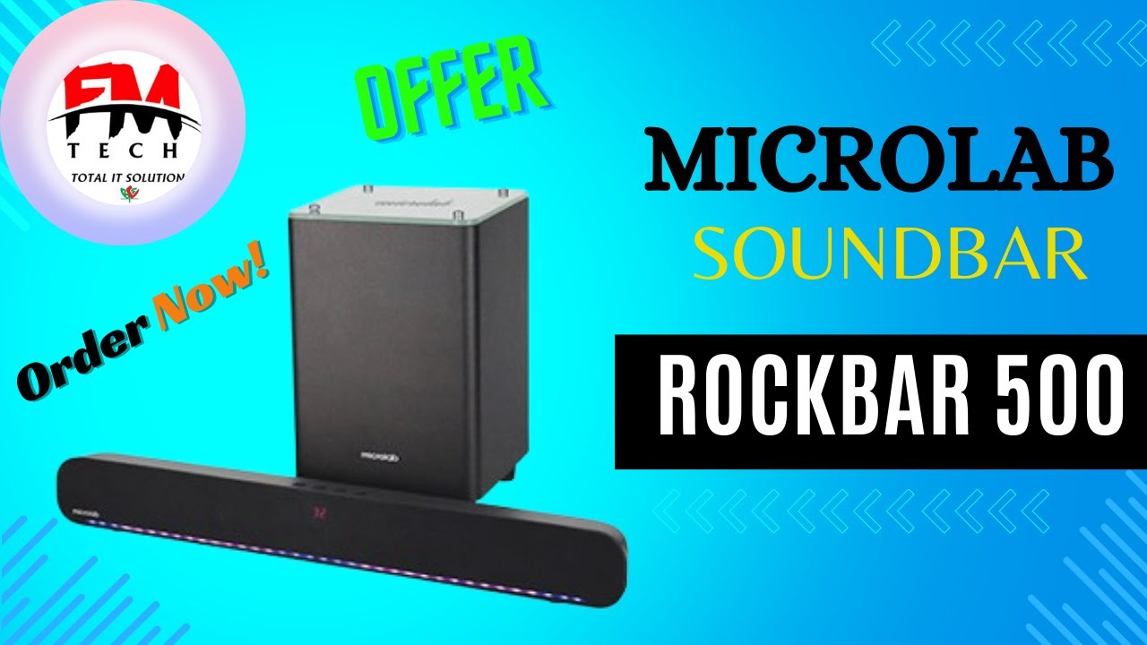 Microlab ROCKBAR 500Color LED Design Soundbar #unboxing - YouTube