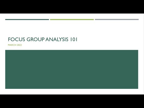 Focus Group Analysis 101 - YouTube