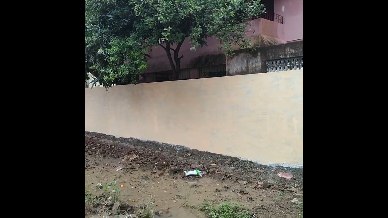 compound wall painting work spb construction - YouTube