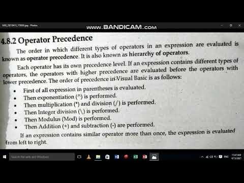 visual basic operators precedence - YouTube