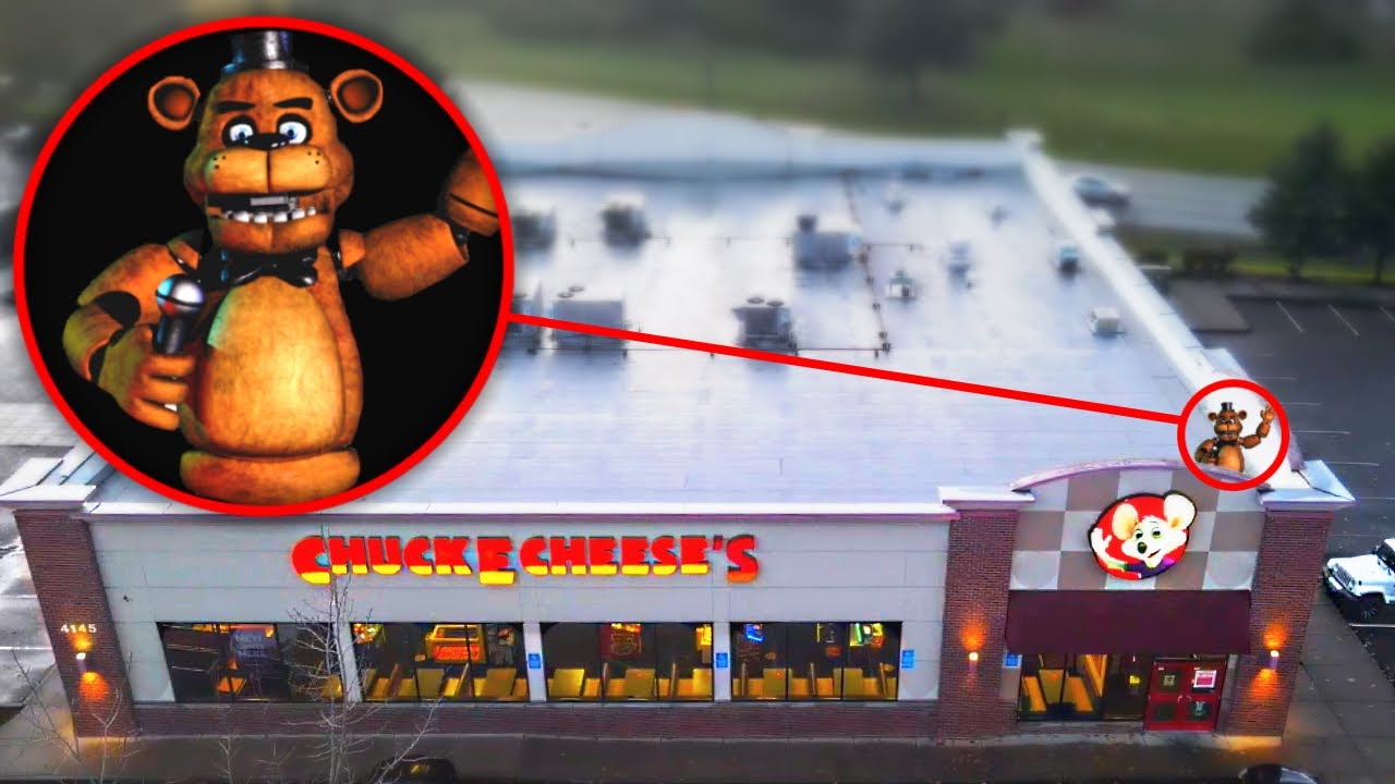 DRONE CATCHES FREDDY FAZBEAR (FROM FNAF) AT HAUNTED CHUCK E CHEESE ...