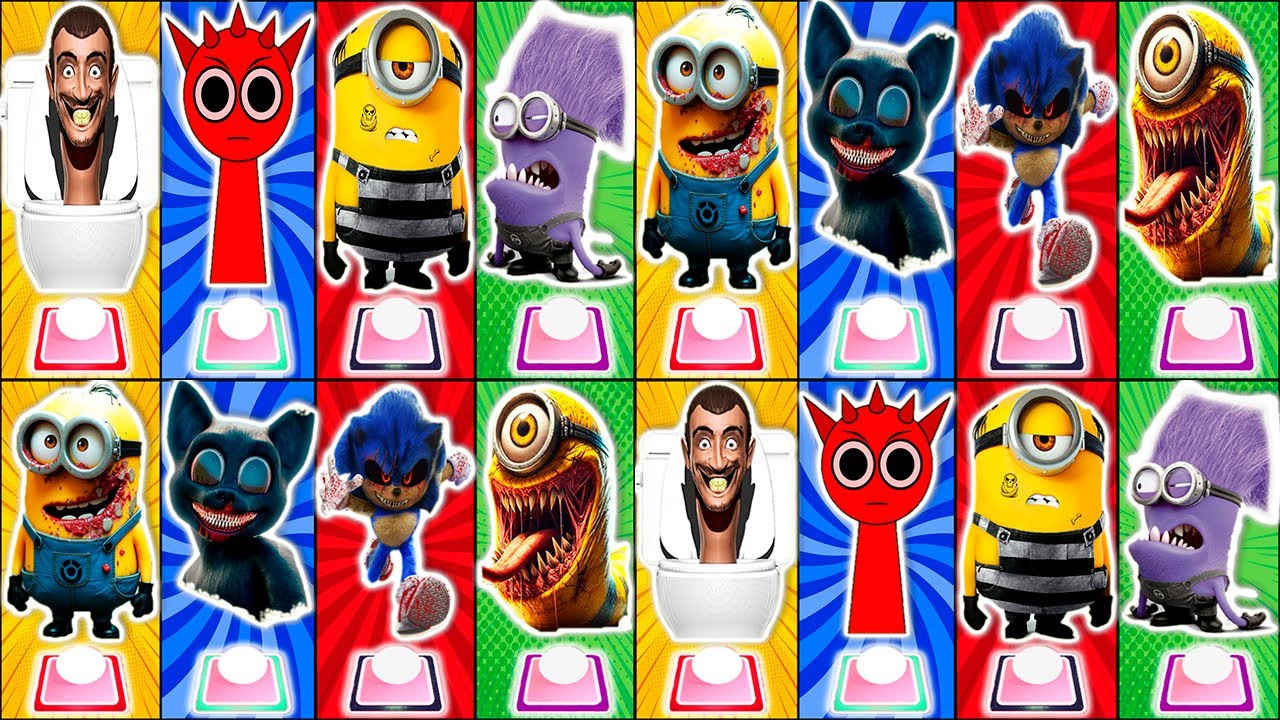 SKIBIDI TOILET 🆚 SPRUNKI 🆚 MINIONS 🆚 MINIONS ZOMBIE 🆚 CARTOON CAT 🆚 ...