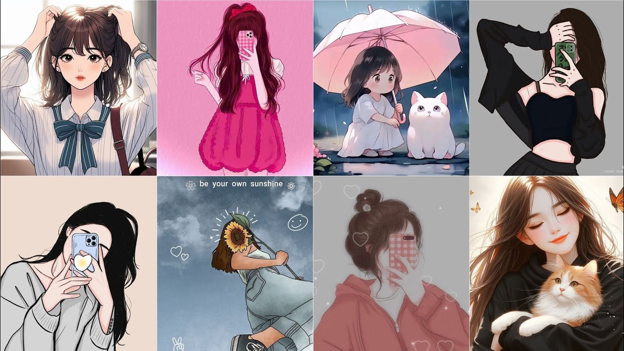 🦋Cartoon girl dpz 2024 | Cute cartoon baby dp|🌈Anime dp photo| unique ...