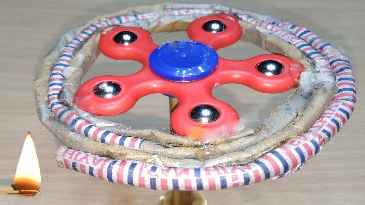 EXPERIMENT FIDGET SPINNER vs CHAKRI FIRE CRACKER AMAZING RESULT - YouTube