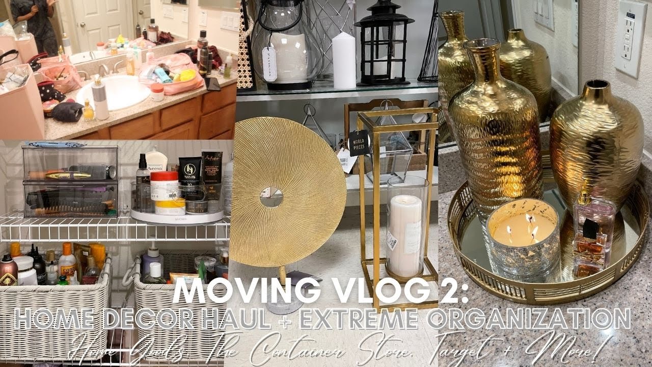 MOVING VLOG 2| HOME DECOR HAUL + EXTREME ORGANIZATION + AT HOME + LUNCH ...