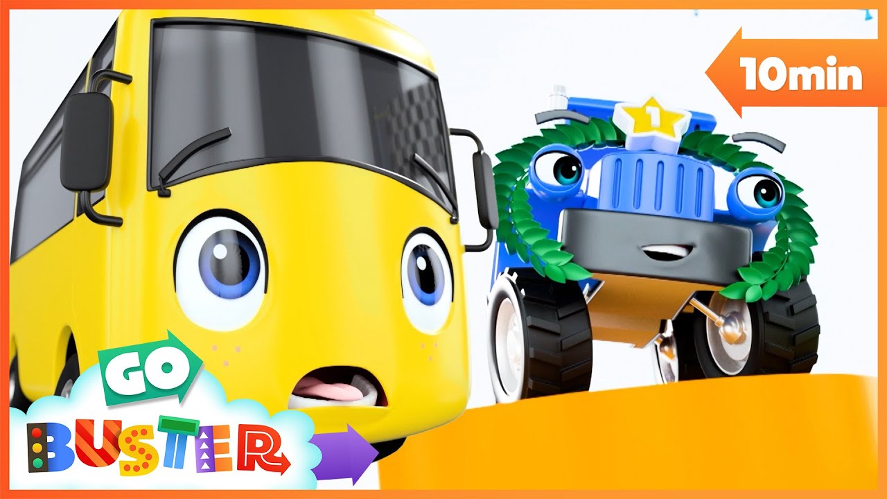 Buster Races Ahead 🏁 | Go Buster - Bus Cartoons & Kids Stories | Sing ...
