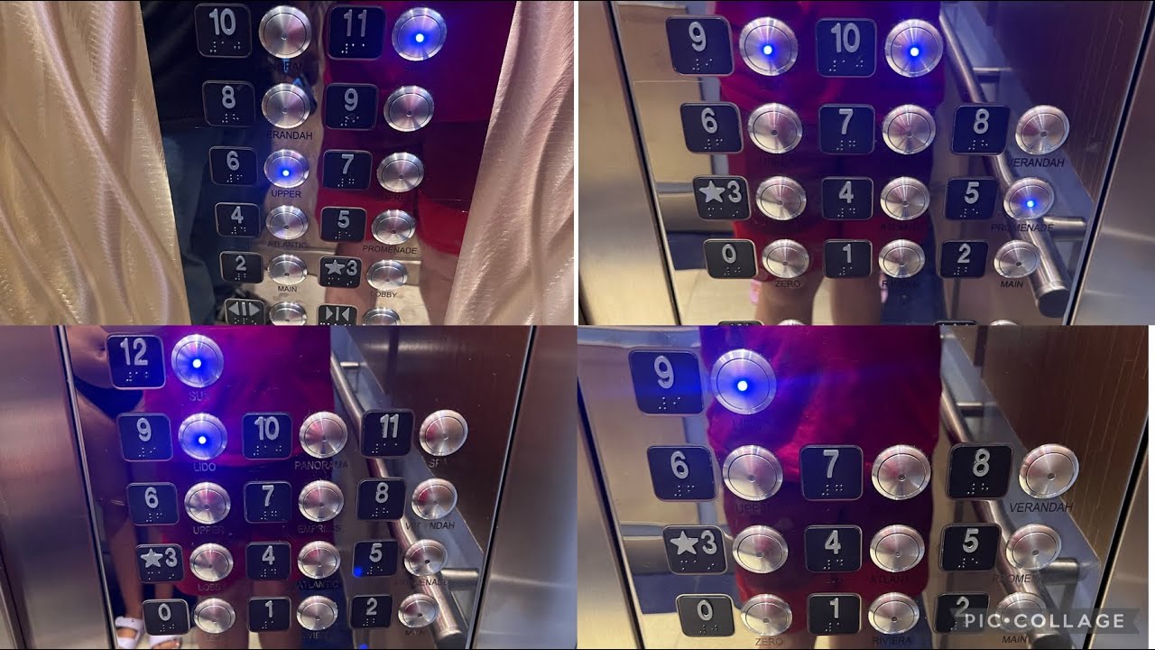 Elevator Tour Of ALL Schindler Marine Traction Elevators @ Carnival Sunrise Cruise Ship - YouTube