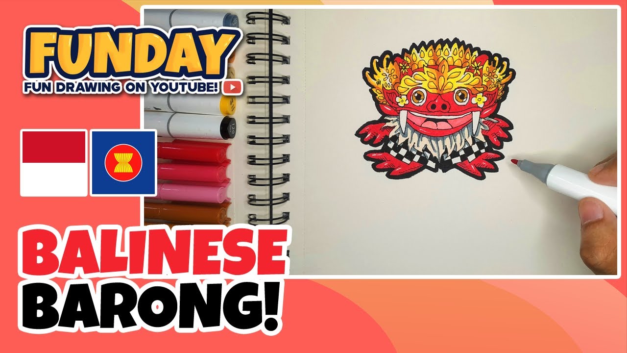 How to Draw BARONG from Bali Indonesia 🇮🇩 - YouTube