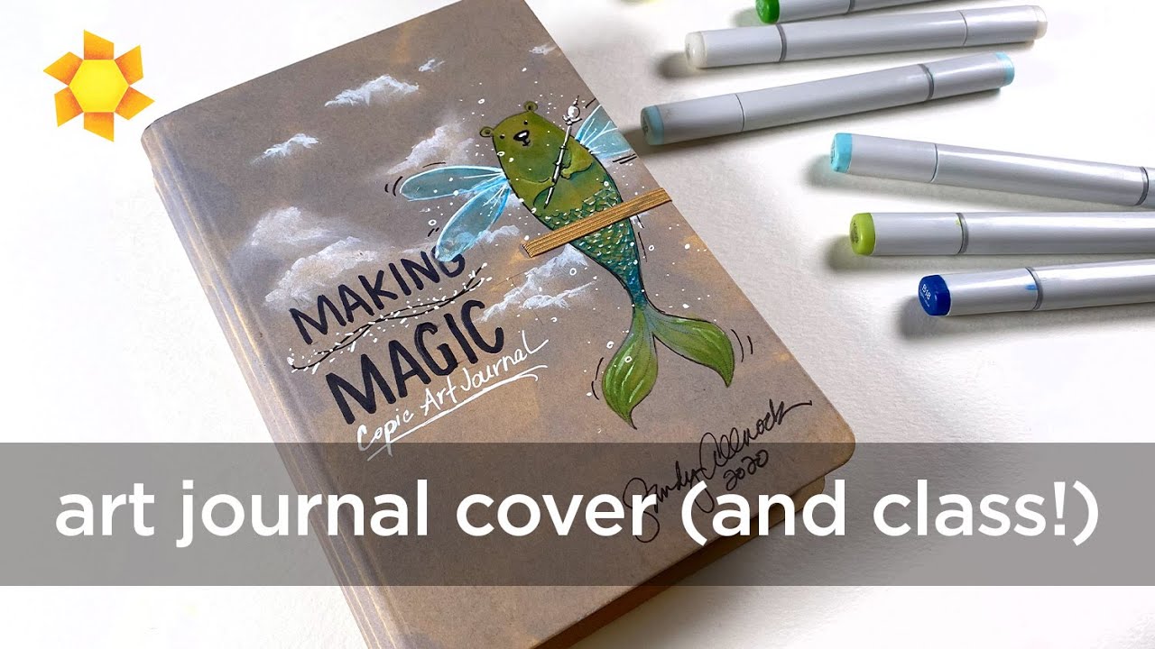 Copic Art Journaling Book Cover Art - YouTube