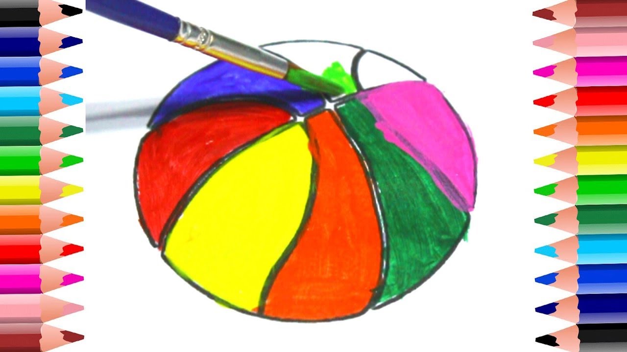 How to Draw Coloring Book Bal Drawing with Colored Markers for Kids ...