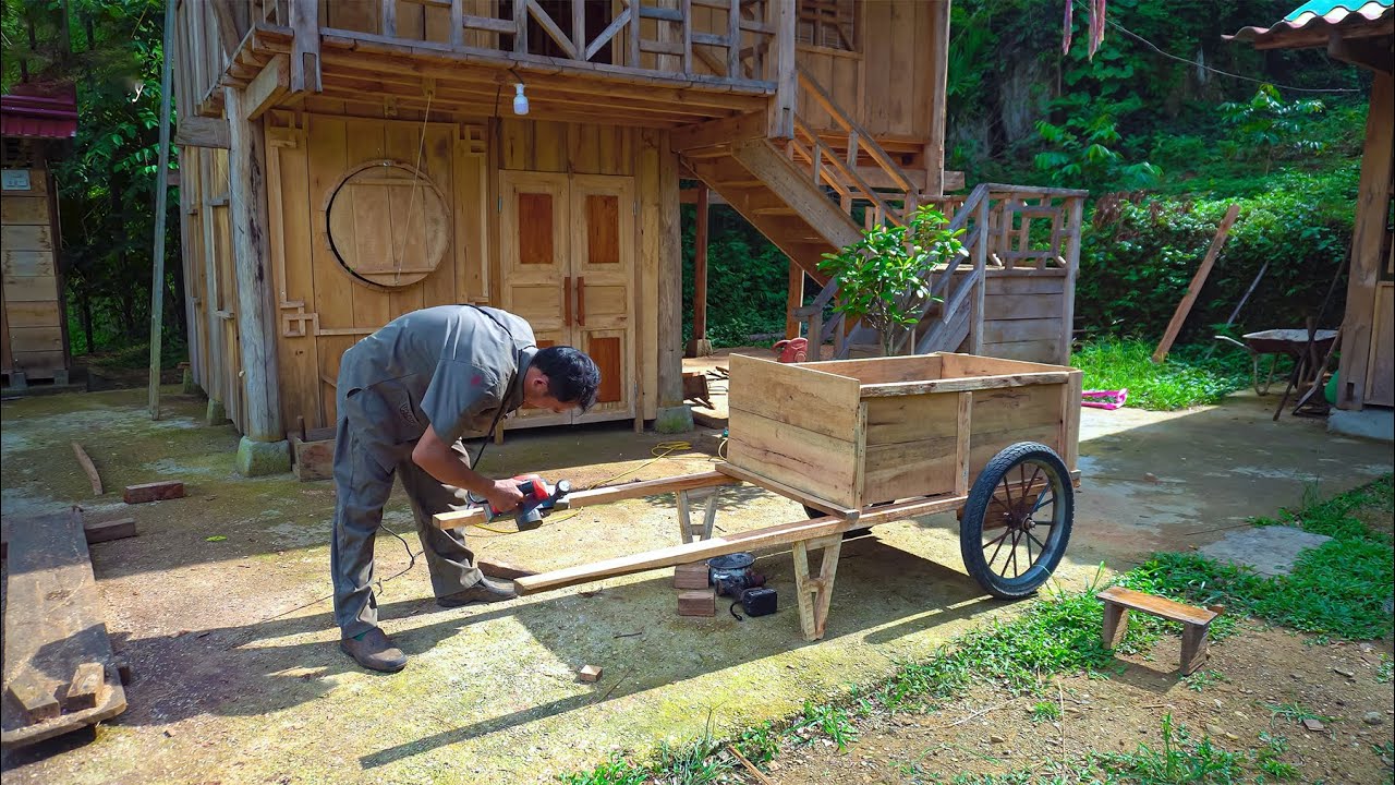 Homemade wheelbarrow for easy transport and harvesting of agricultural ...