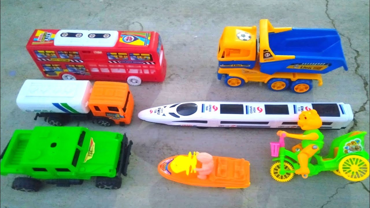 dumpher crossing bridge l tractor jcb dumpher bus video l gadi wala ...