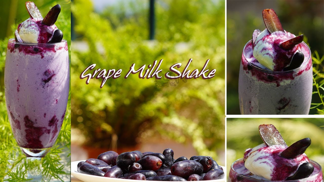 Grape milk shake / Milk Shake Recipe /മുന്തിരി ഷേക്ക്‌... - YouTube