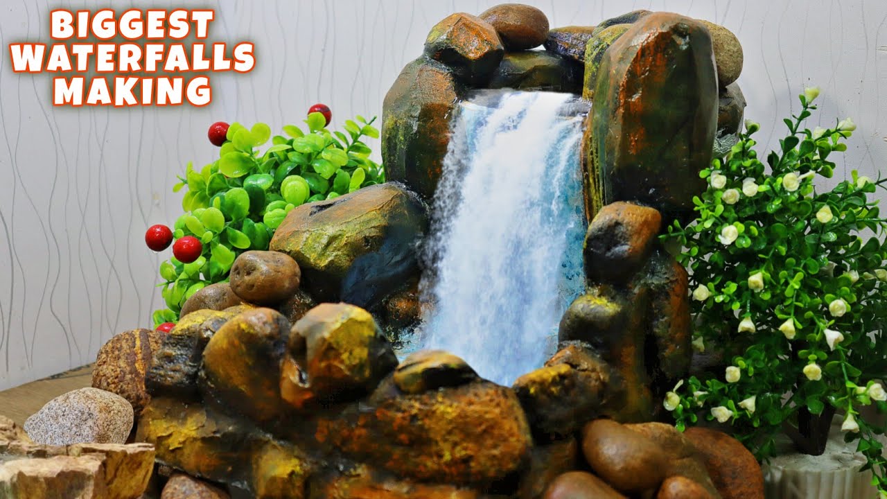 DIY Amazing Stone Hill Biggest Waterfall Fountain How To Make Biggest Stone Waterfall Fountain diy-amazing-stone-hill-biggest-waterfall-fountain-how-to-make-biggest-stone-waterfall-fountain