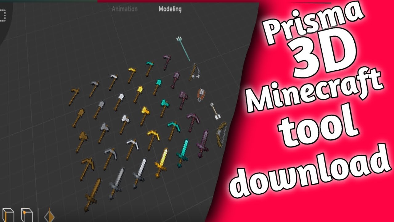 RIG AXE,PICKAXE,SWORD,SHOVEL MINECRAFT FOR PRISMA 3D FREE DOWNLOAD ...