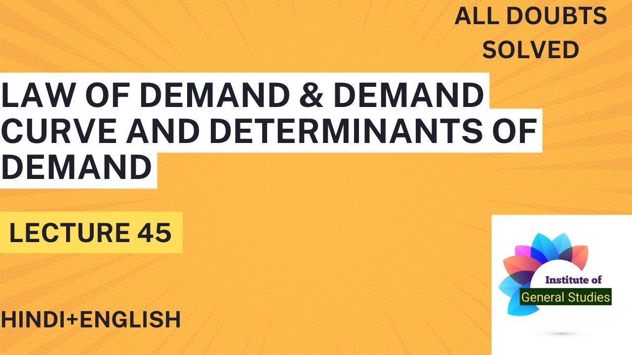 Lecture 45 Law of demand & Demand curve and Determinants of demand ...