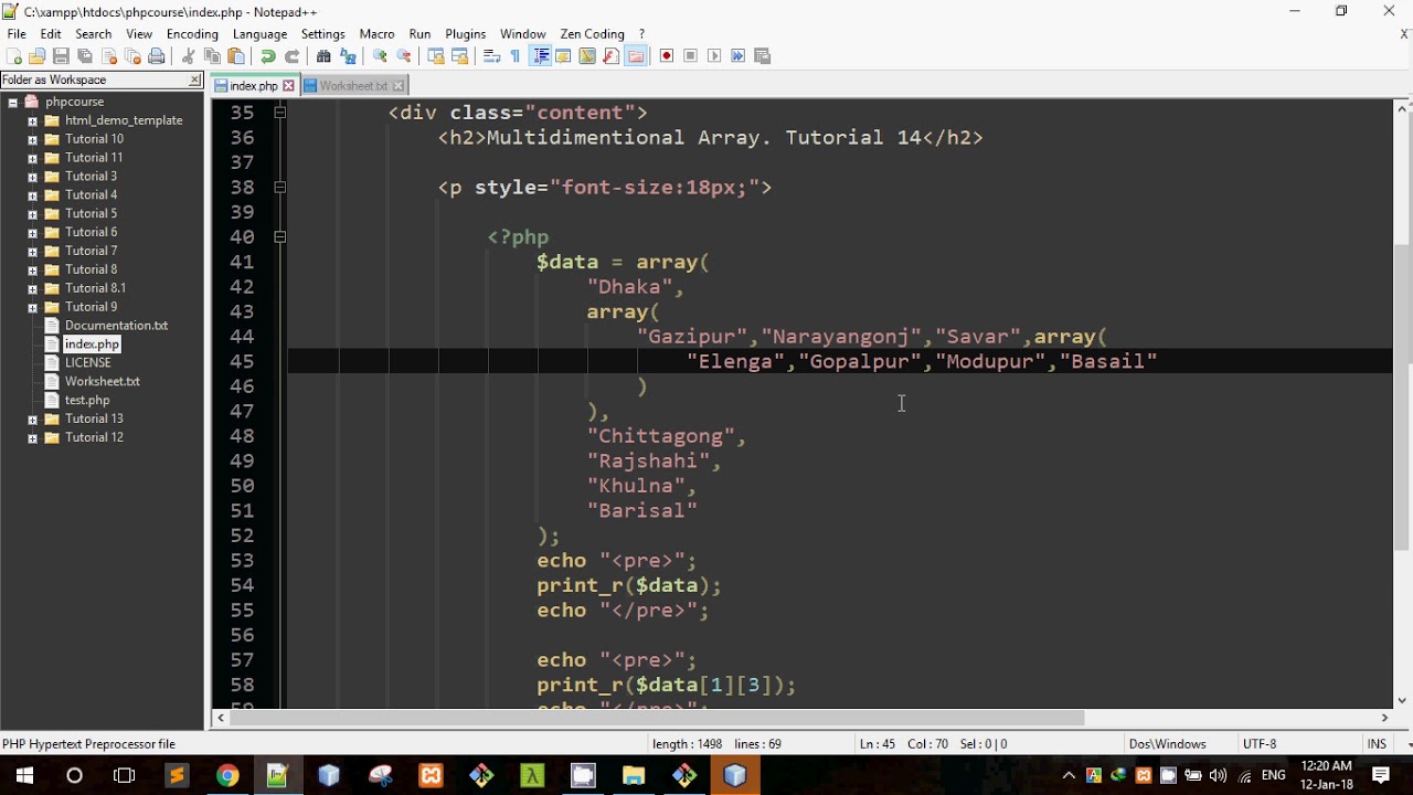 14 Php Basic Fundamental Multidimentional Array Youtube