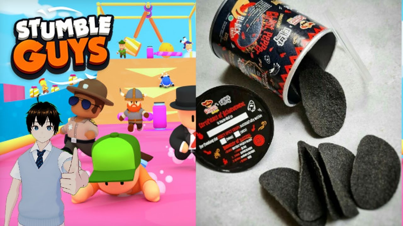 Klo gw kalah gw makan PEDAS Caroline reaper Chips Stumble Guys ...