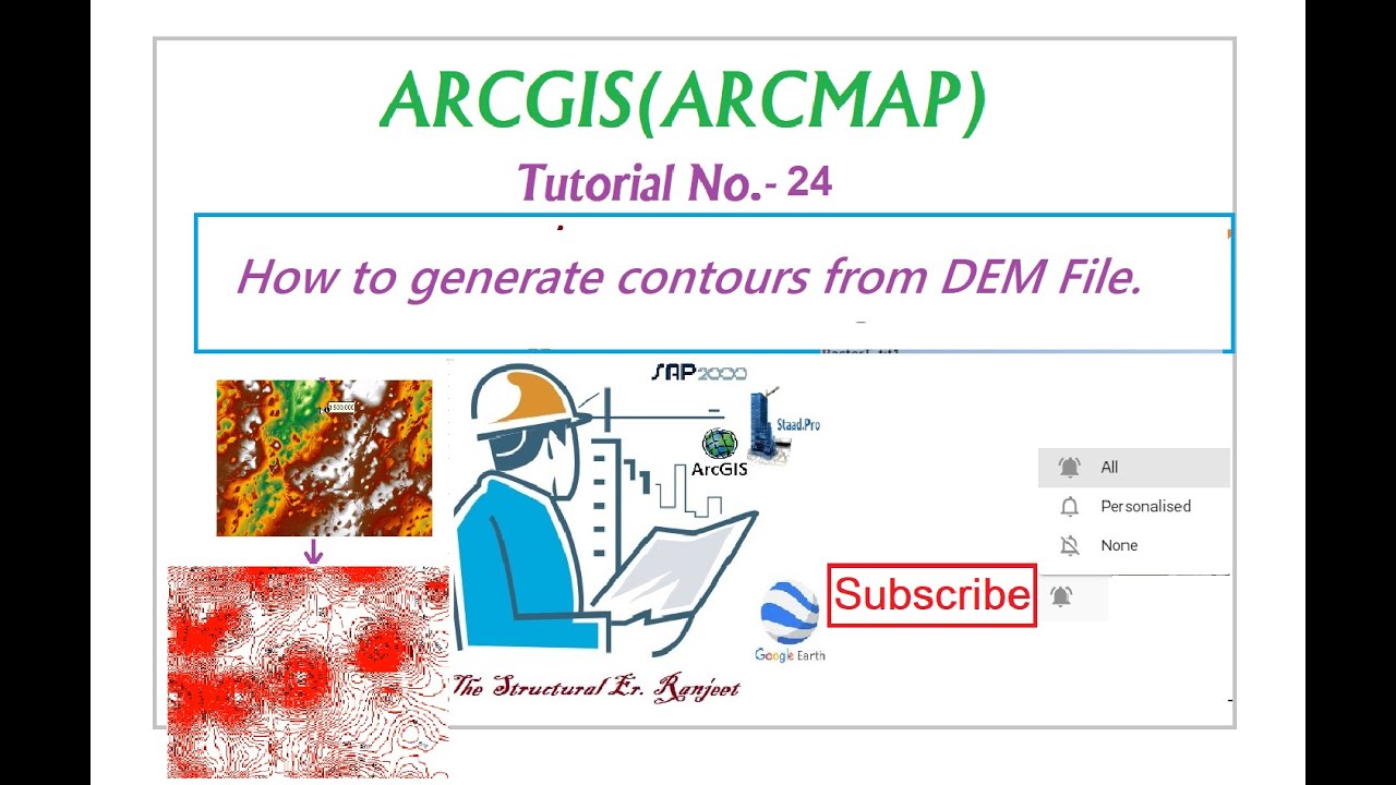 ARCGIS Tutorial 24 How To Generate Contours From DEM File Generated From DGPS Survey Data ARCGIS Tutorial 24 How To Generate Contours From DEM File Generated From DGPS Survey Data