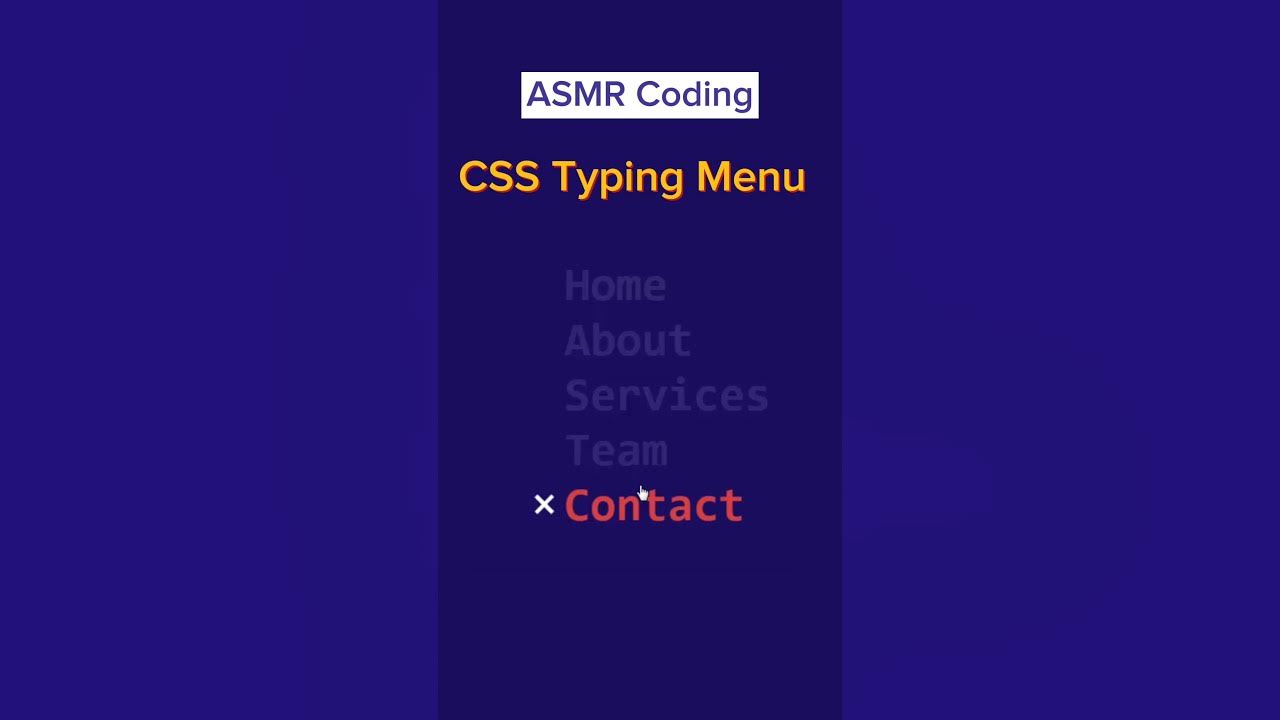 Creative Css Menu Typing Hover Effect Shorts Asmrprogramming Trending Css Htmlcss Tutorial 6113