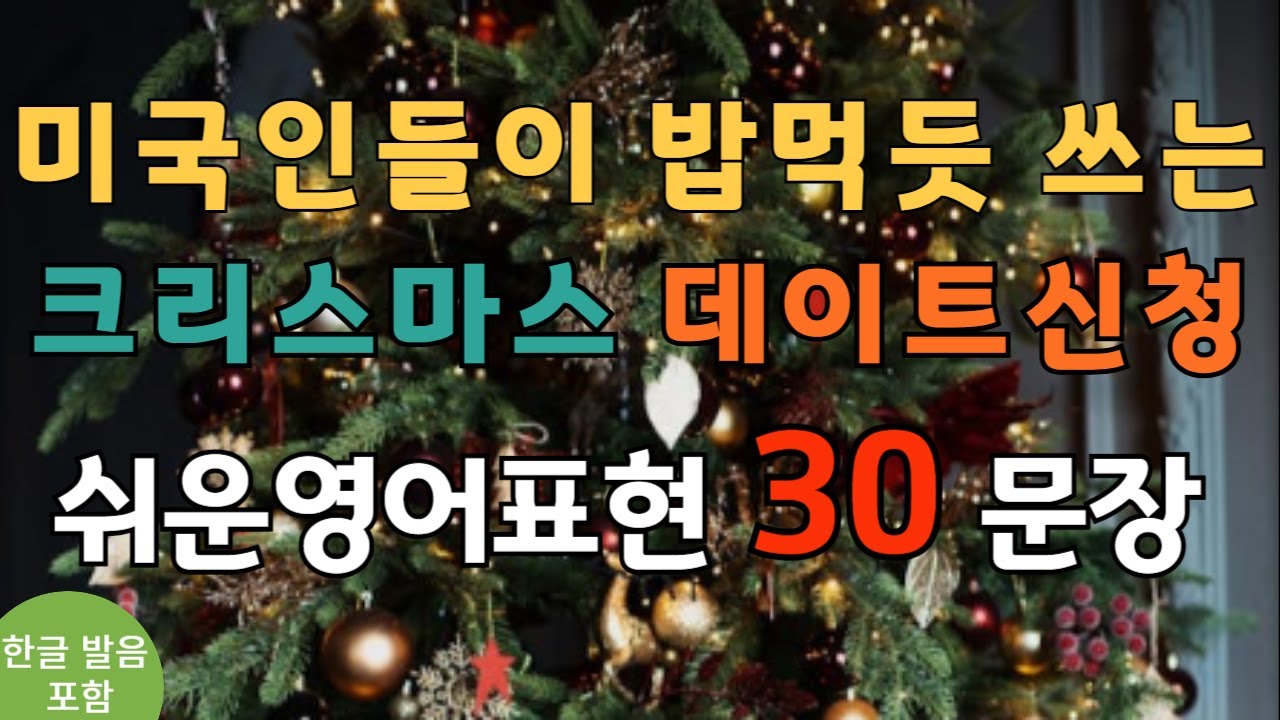 미국인들이 밥먹듯 쓰는 표현 크리스마스에 영어로 데이트 신청하기 30문장 중년영어 기초영어회화 Youtube