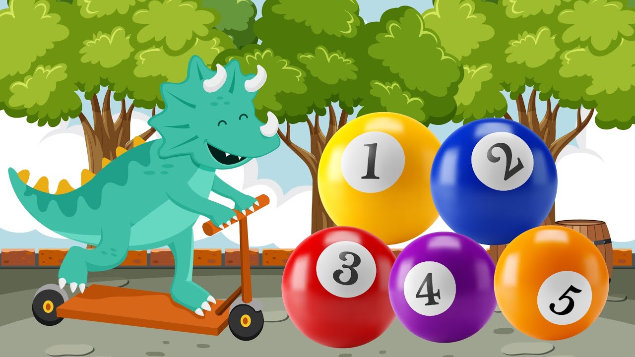 LEARN COLOR AND NUMBERS WITH Dinosaur - YouTube