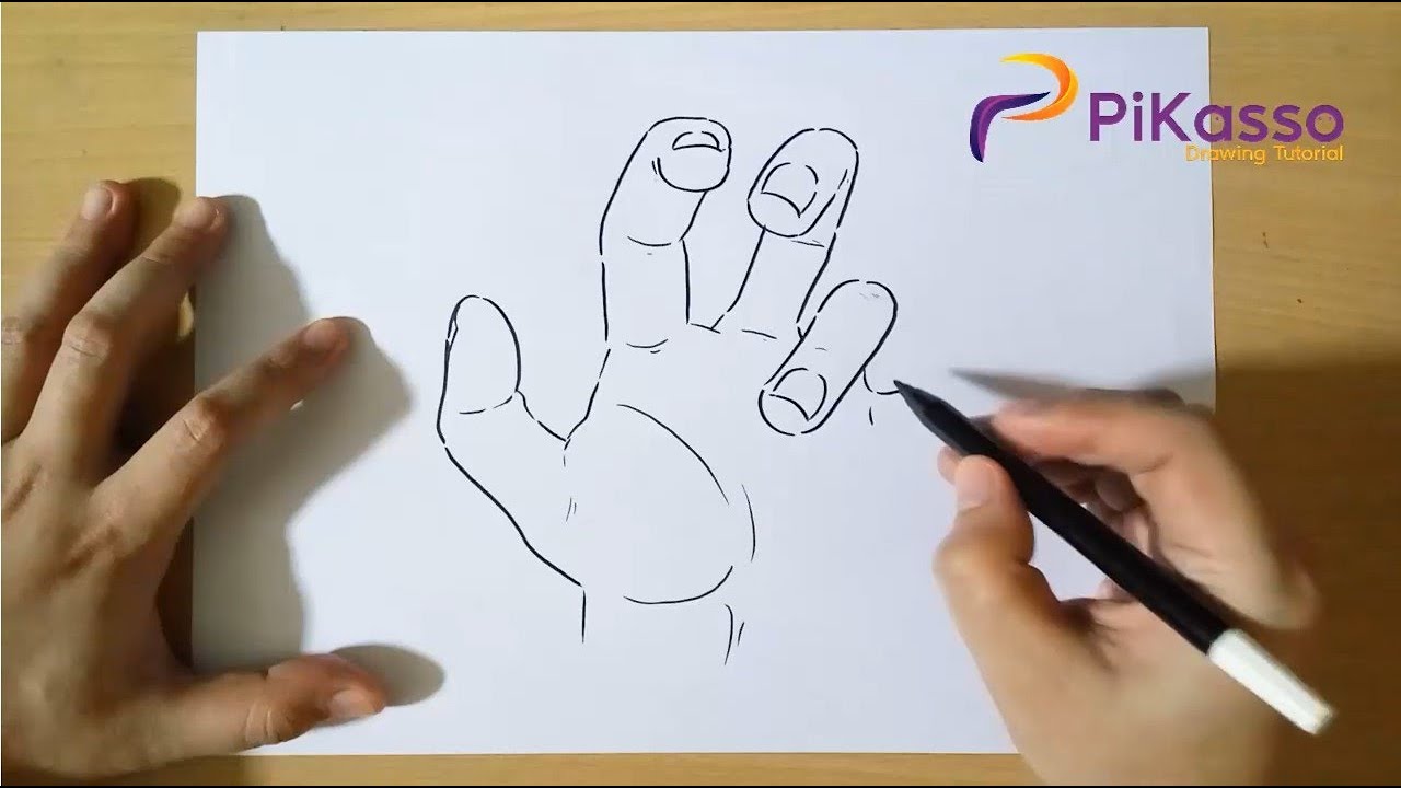 How to Draw Palm Hand Easy - YouTube